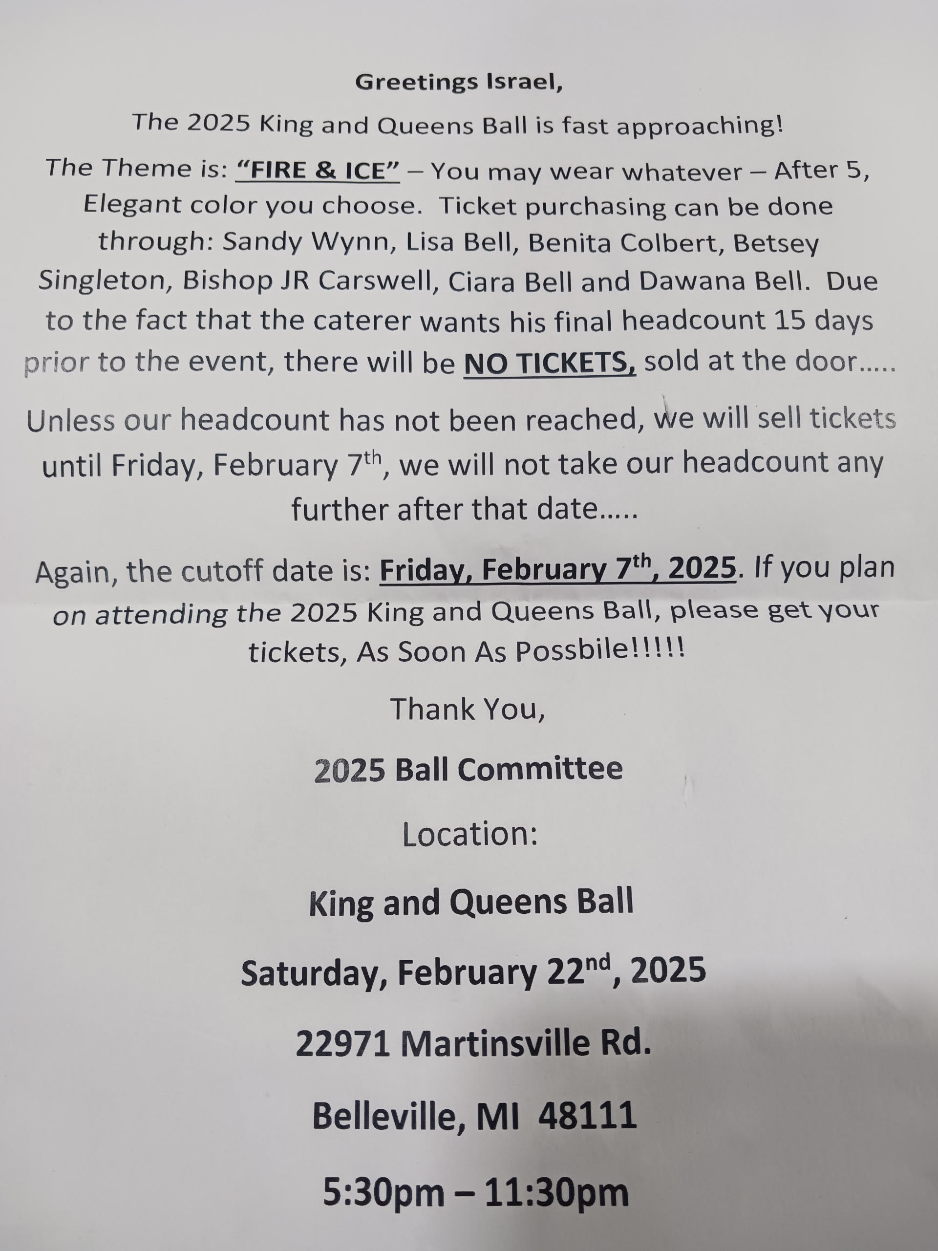 2025 King and Queens Ball ***important*** - SUPREME